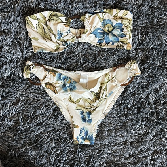 Zimmermann | Swim | Zimmermann Cream Blue And Green Bikini Set | Poshmark